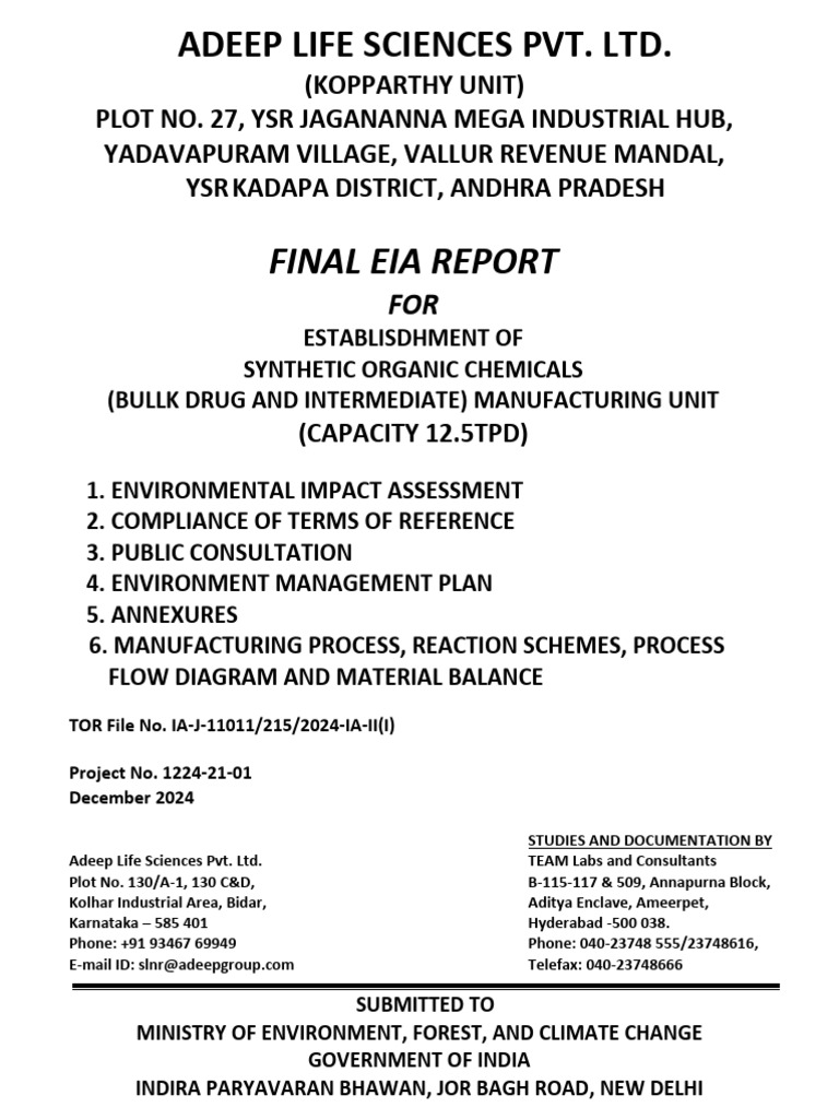 Adeep Final Eia Report | PDF | Environmental Impact Assessment | Waste