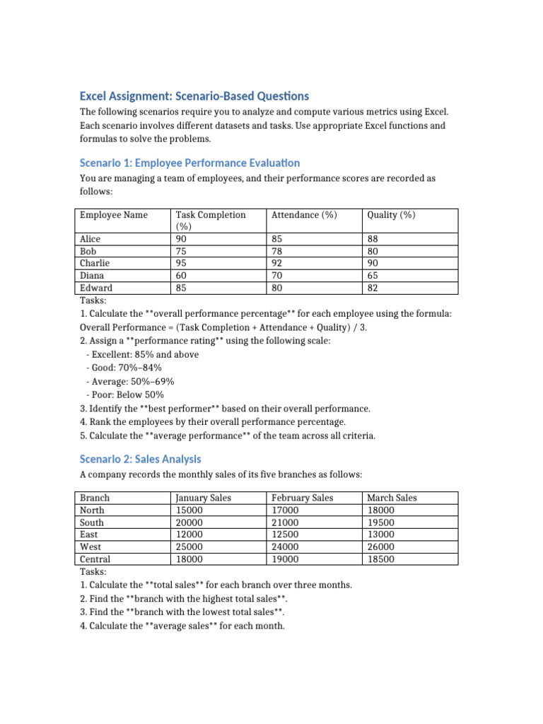 Excel Scenario Questions | PDF | Applied Mathematics