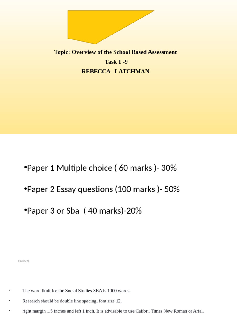Social Studies Sba Guide 2025 | PDF