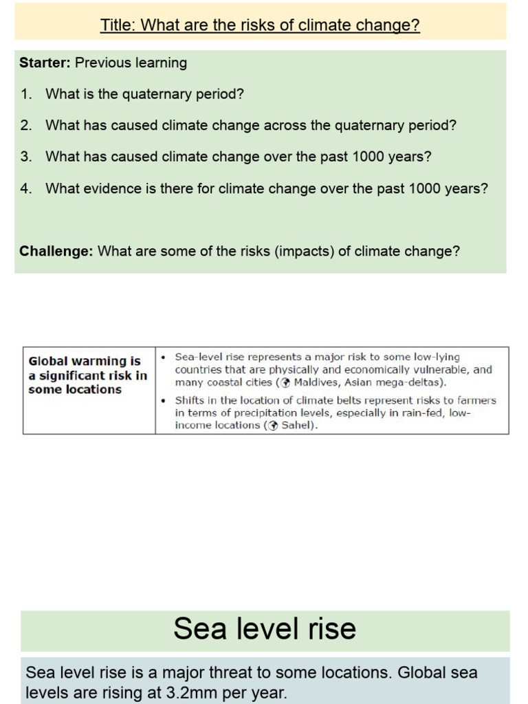 Impacts of Climate Change | PDF | Sea Level Rise | Rain