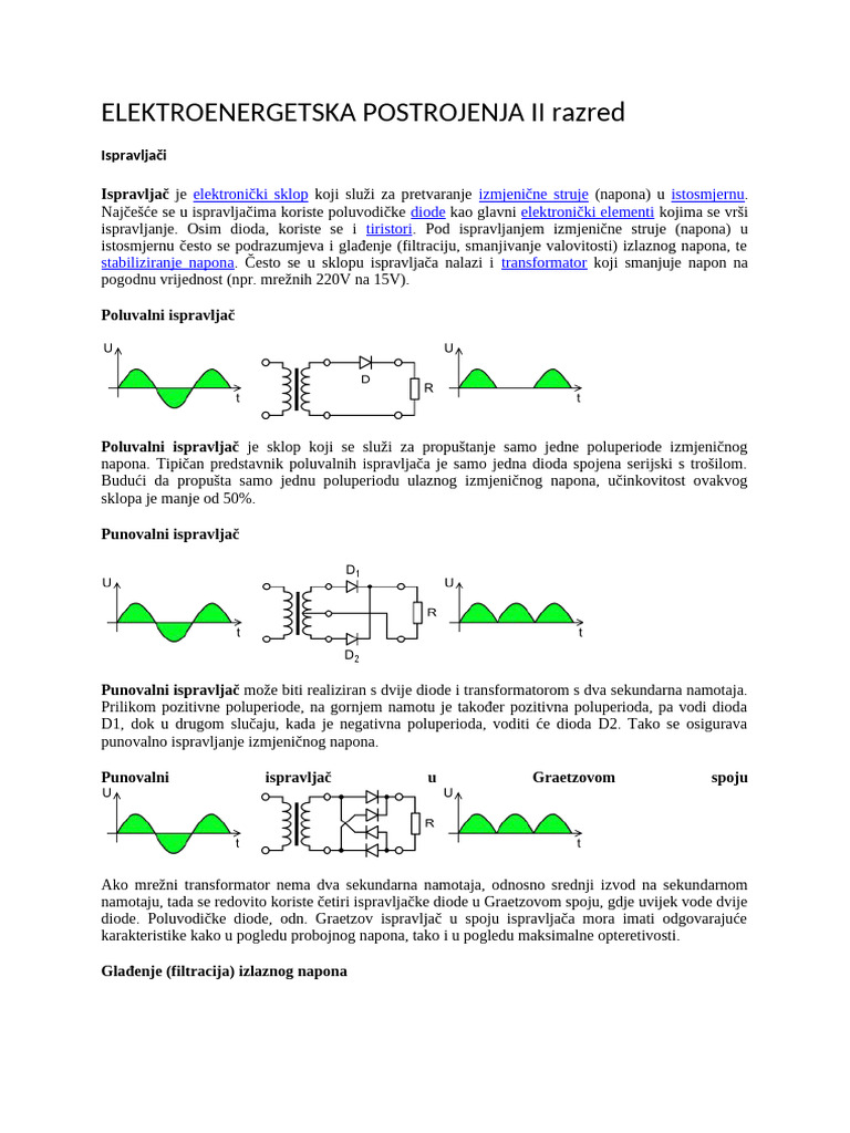 ELEKTROENERGETSKA POSTROJENJA II Razred Majstor | PDF