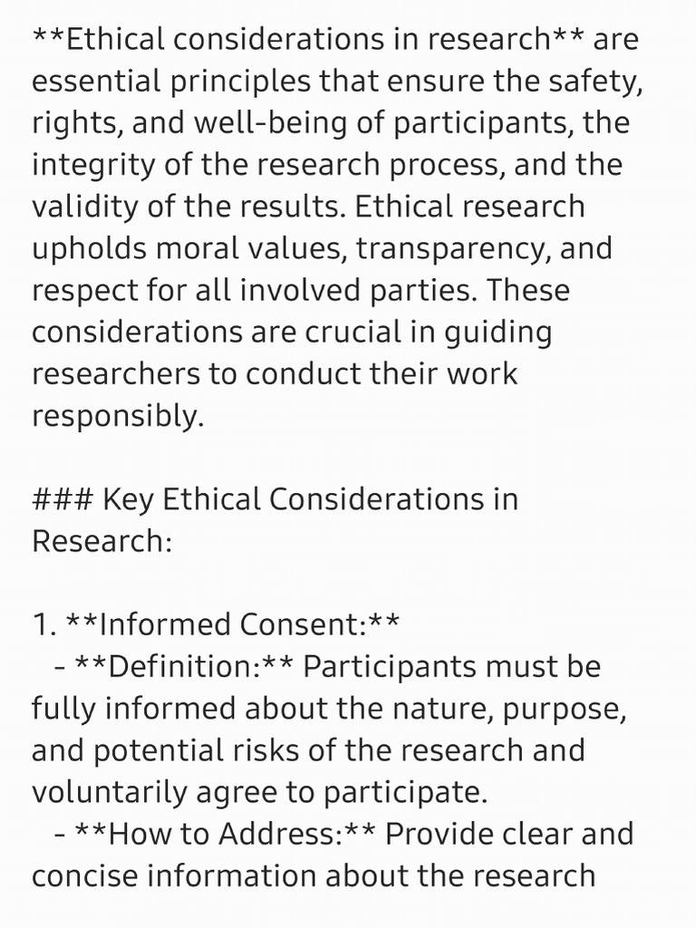 Ethical Considerations | PDF