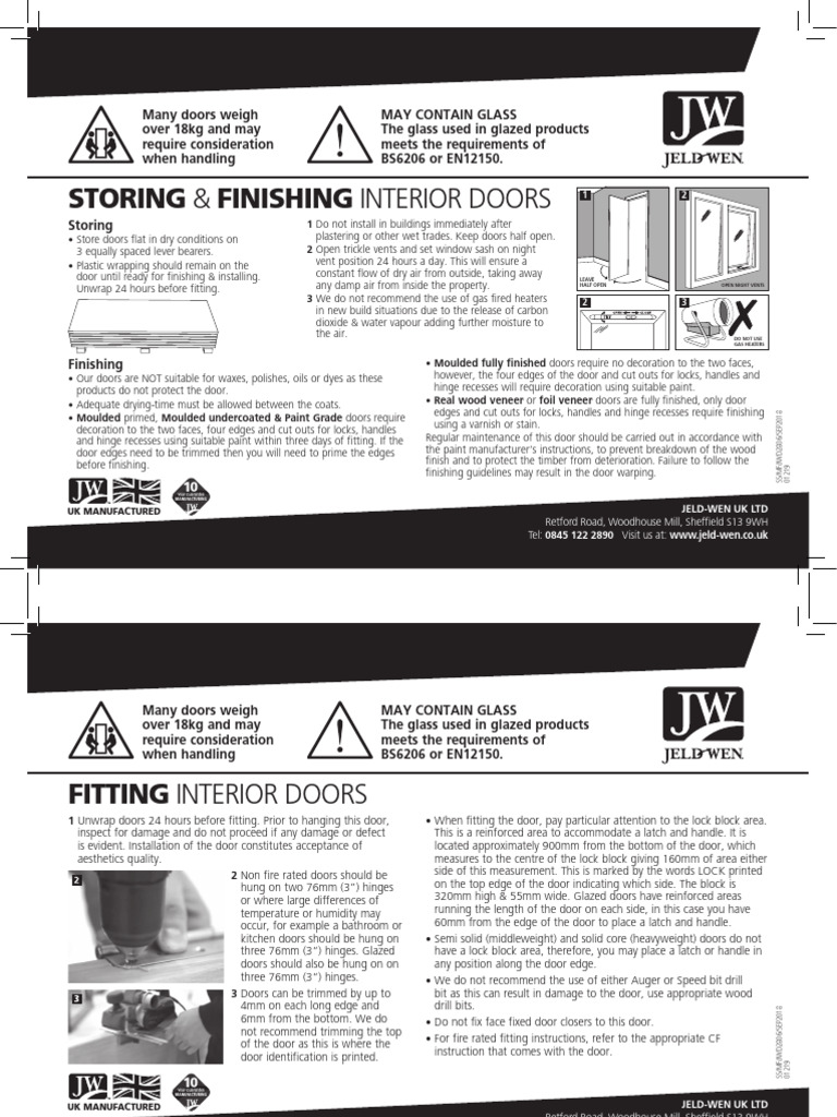 Moulded and Flush Door Fitting Instructions | PDF | Door | Window