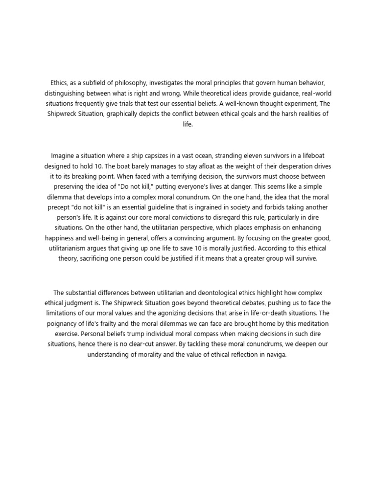 Ethical Dilemmas in Life-or-Death Situations | PDF