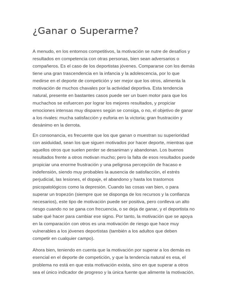 Ganar o Superarme | PDF | Motivación | Motivacional