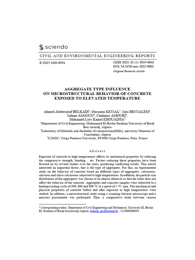 Aggregate Type Effects on Concrete Heat Resistance | PDF | Concrete ...
