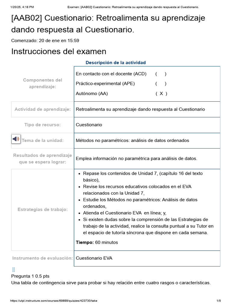 Examen - (AAB02) Cuestionario - Retroalimenta Su Aprendizaje Dando Respuesta Al Cuestionario ...