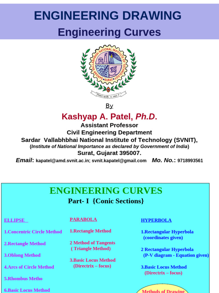 Engineering Drawing: Conic Sections Methods | PDF | Ellipse | Perpendicular