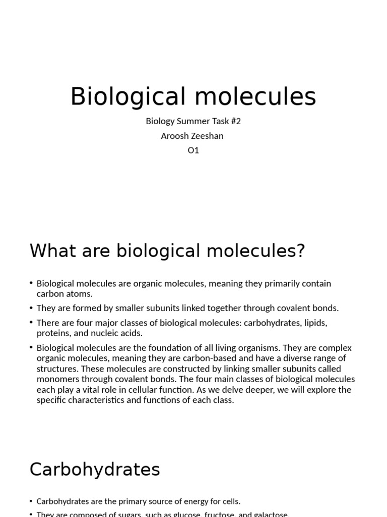 Biological molecules | PDF | Carbohydrates | Biomolecules
