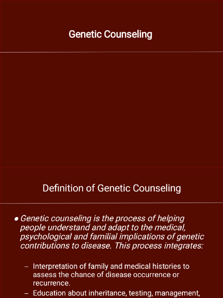 Genetic - Counseling & Gene Therapy | PDF