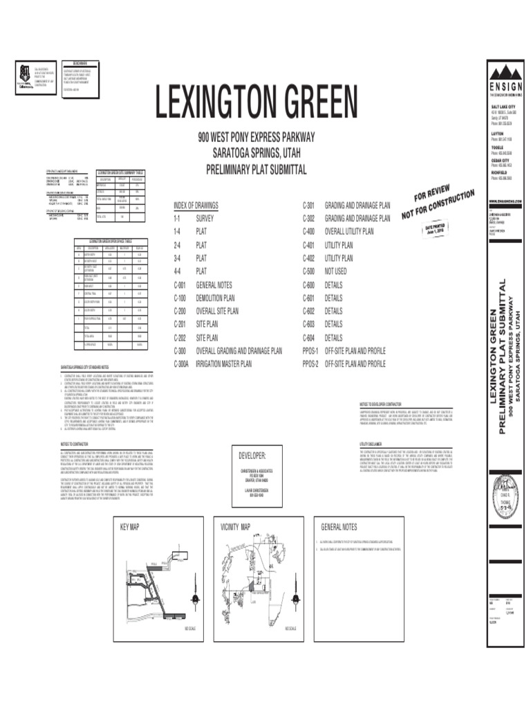 Saratoga Springs Preliminary Plat Plans | PDF | Surveying | Drainage