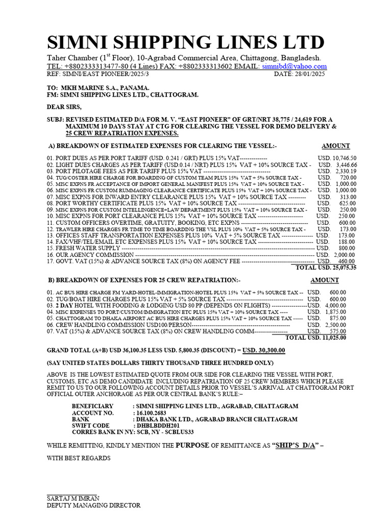 Shipping Cost Breakdown | PDF | Value Added Tax | Trade