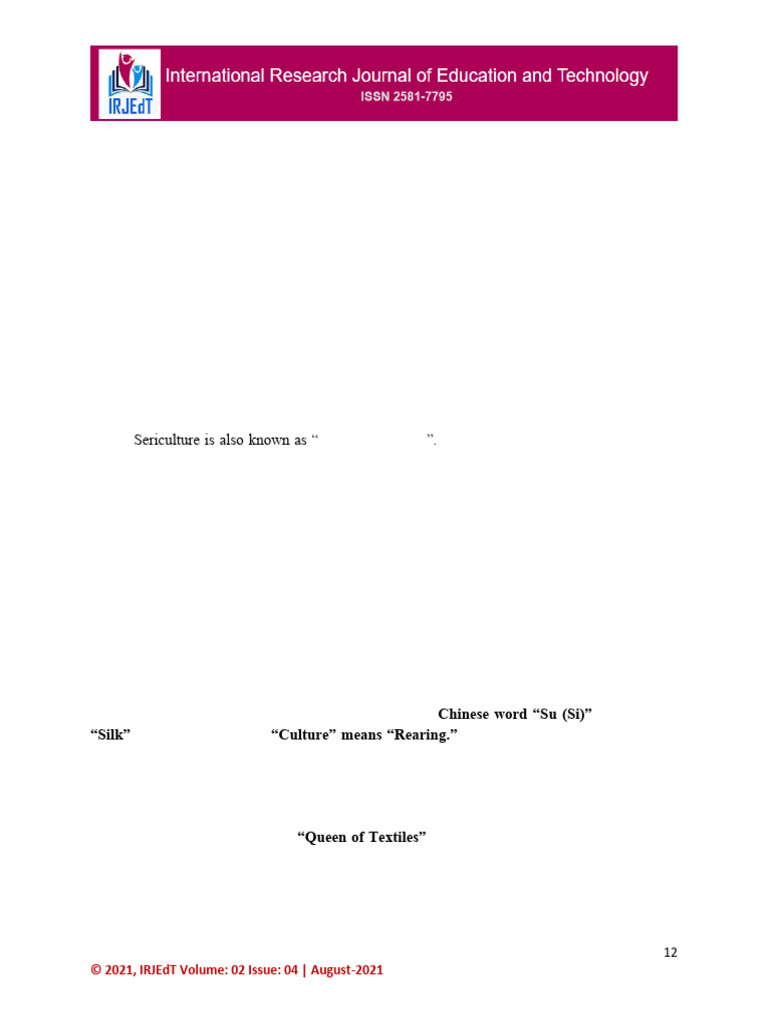 Current Status of Sericulture in India | PDF | Silk