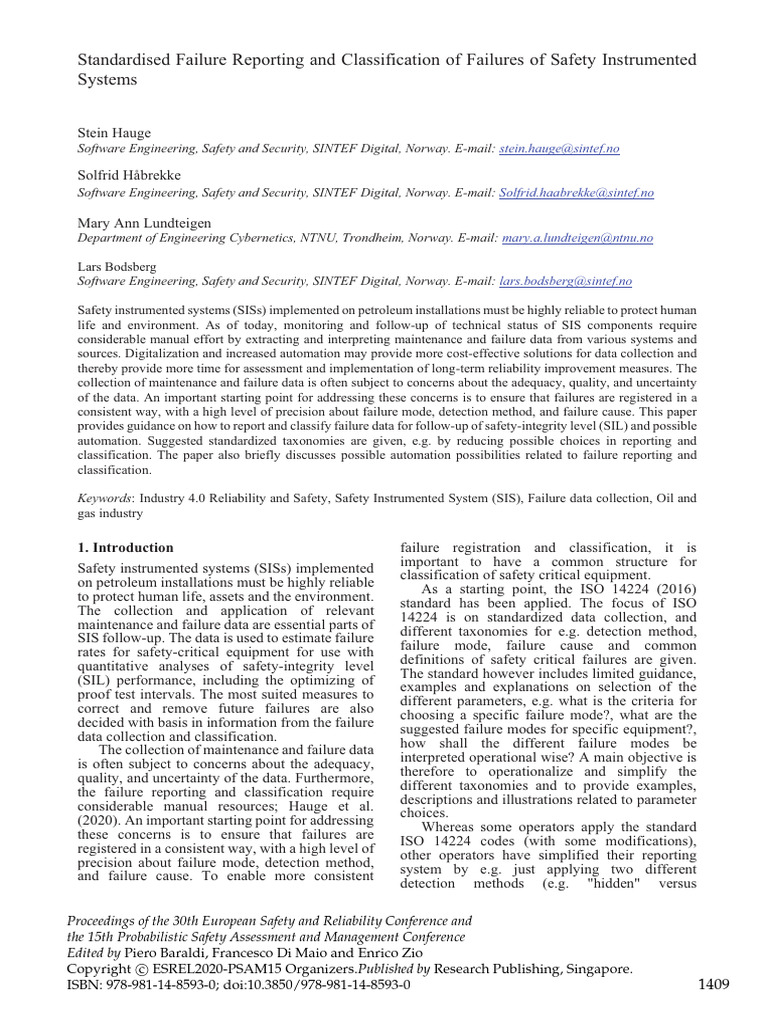 Standardised Failure Reporting and Class | PDF | Reliability Engineering | Standardization