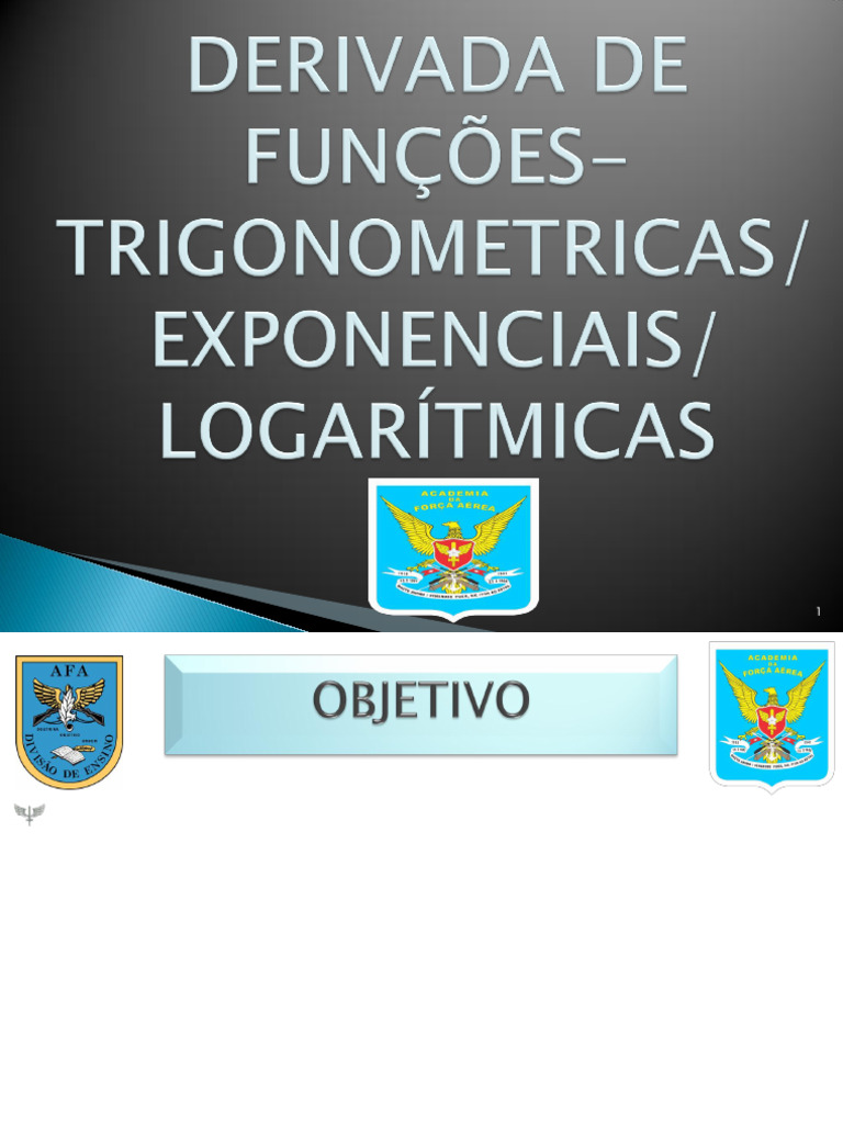 Aula 11 - 12 de 30 - Derivada - Trigonometrica - Exp - Log | PDF