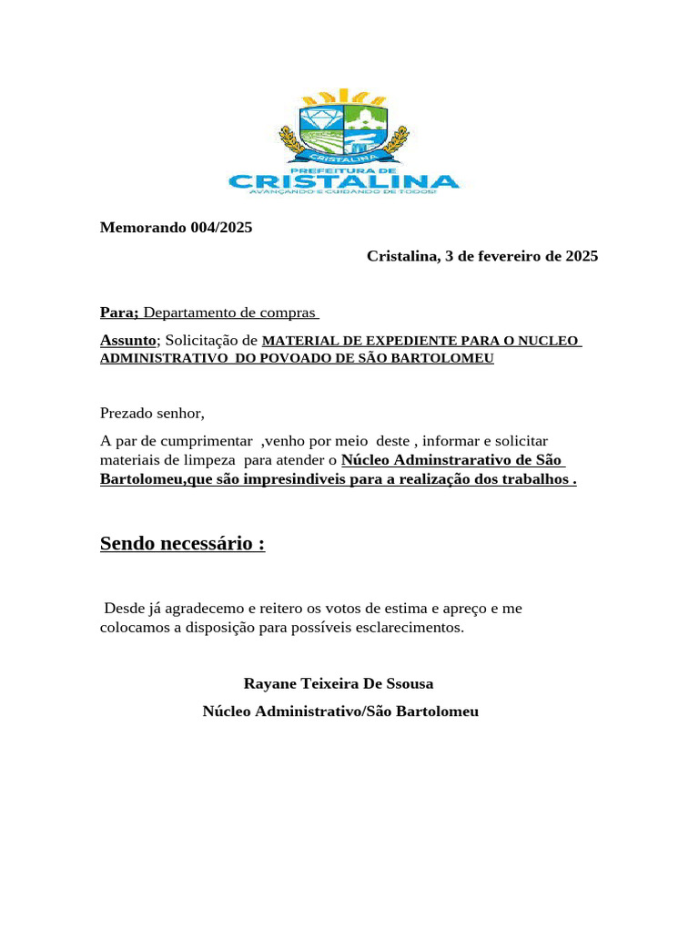 Modelo de Memorando 2025 | PDF