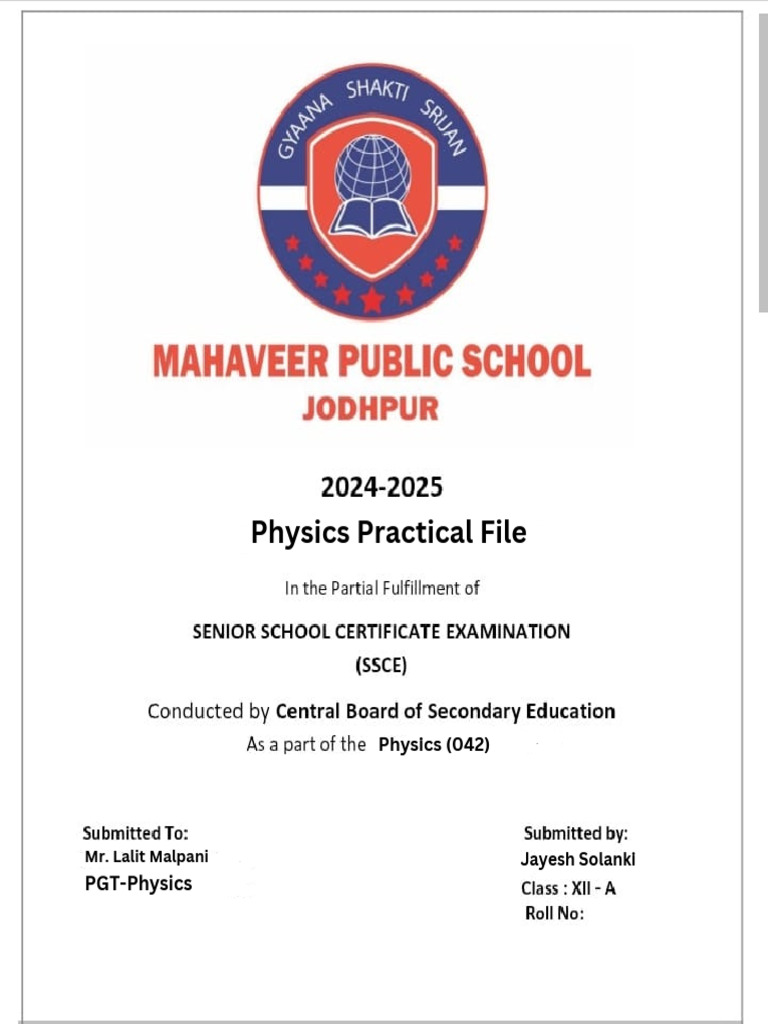 Physics Project (Jayesh) | PDF