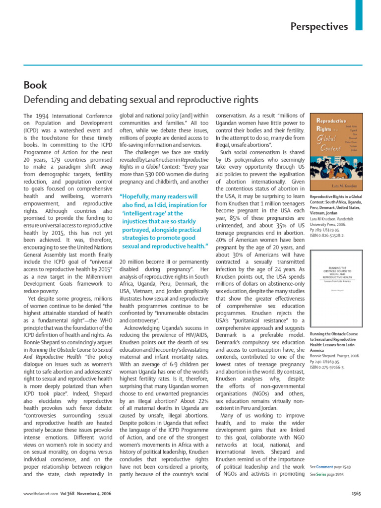 Defending and Debating Sexual and Reproductive Rig | PDF | Reproductive ...