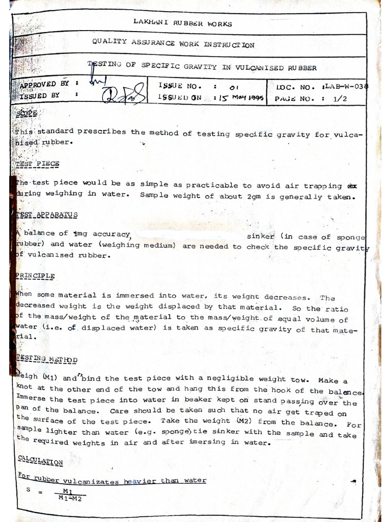 Specific Gravity | PDF