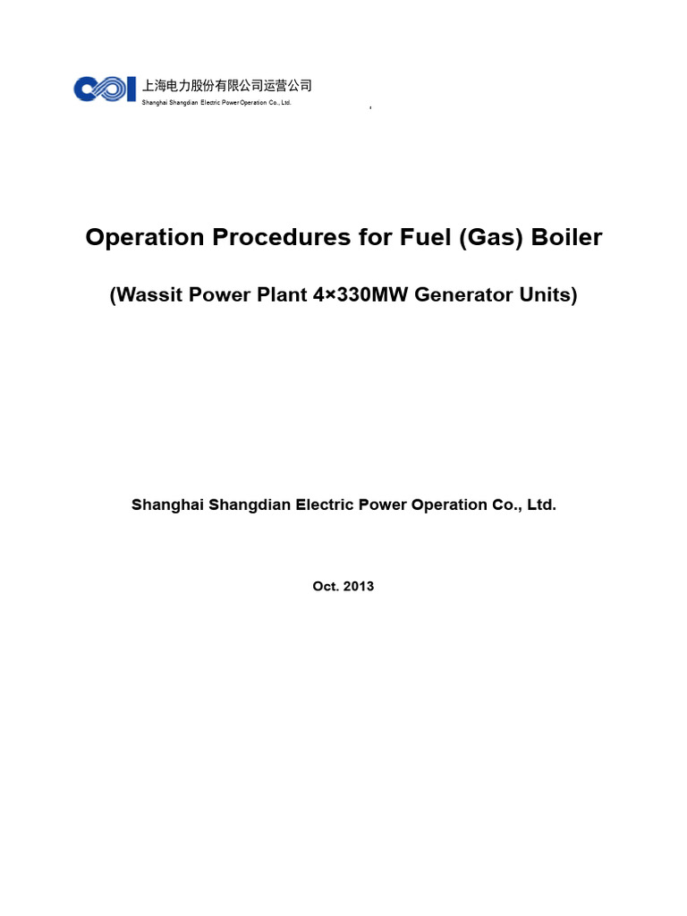 Operation Procedures for Fuel (Gas) Boiler | PDF | Boiler | Combustion