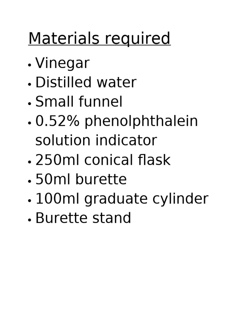 Titration of Acetic Acid with NaOH | PDF