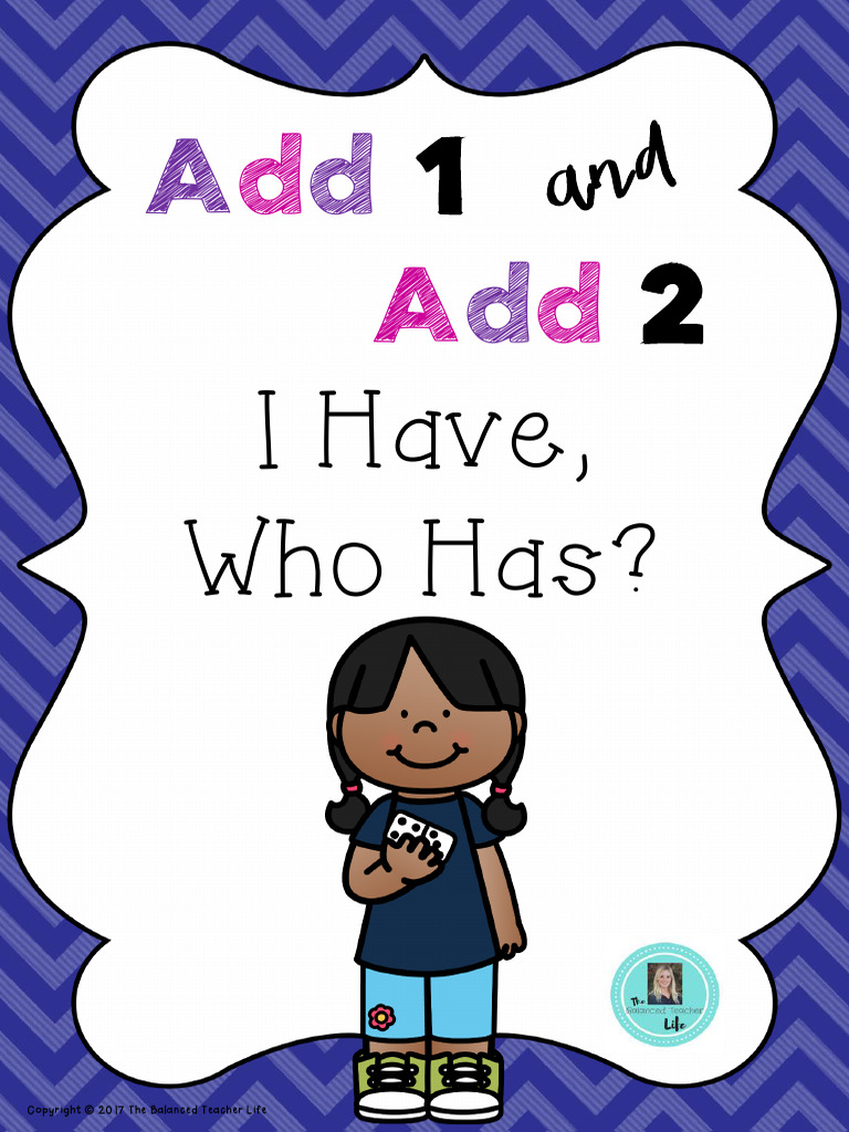 I Have Who Has Adding1 or 2 To A Number Within 20 | PDF