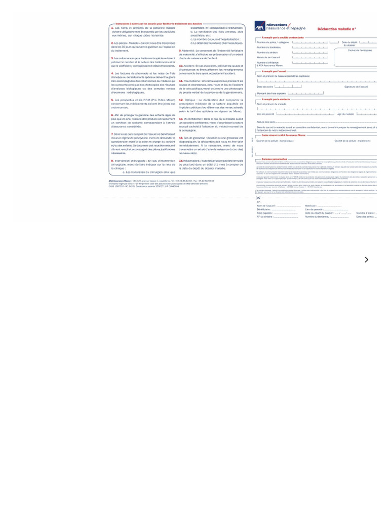 Declaratin Maladie Axa 2 | PDF