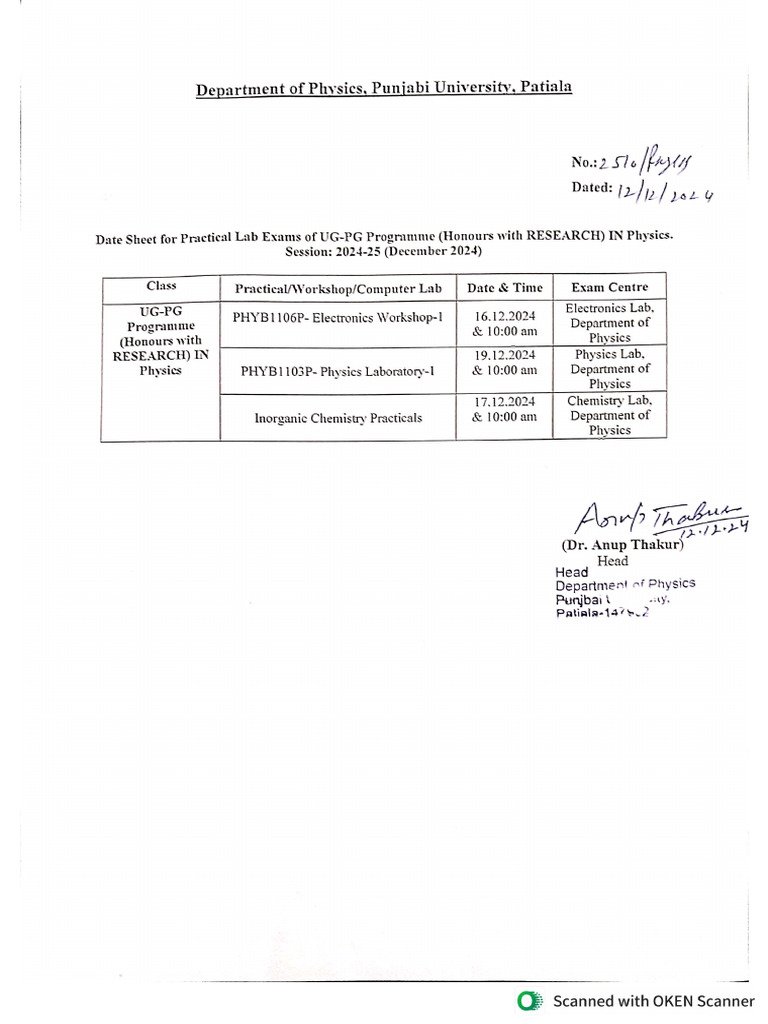 Practical Lab Exam B Sc. | PDF