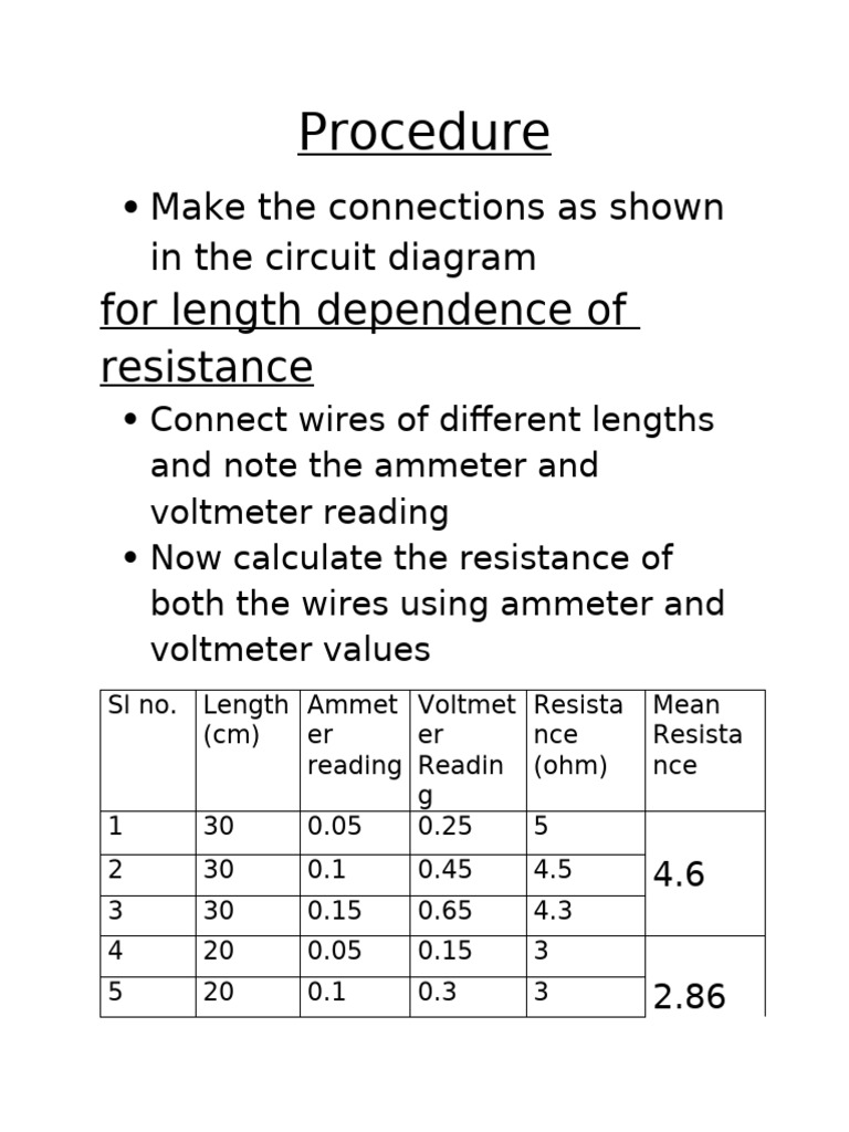 Resistance Dependence on Length & Area | PDF