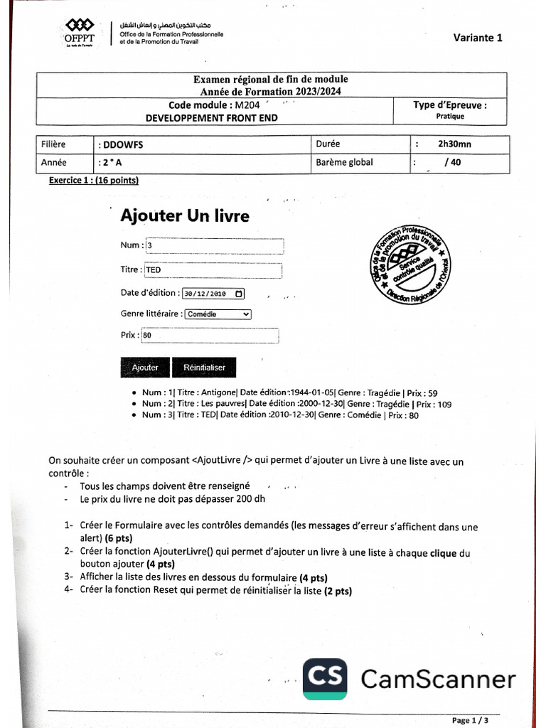 EFMR_FrontEnd_Jour1(V1-V2-V3)_2024 | PDF