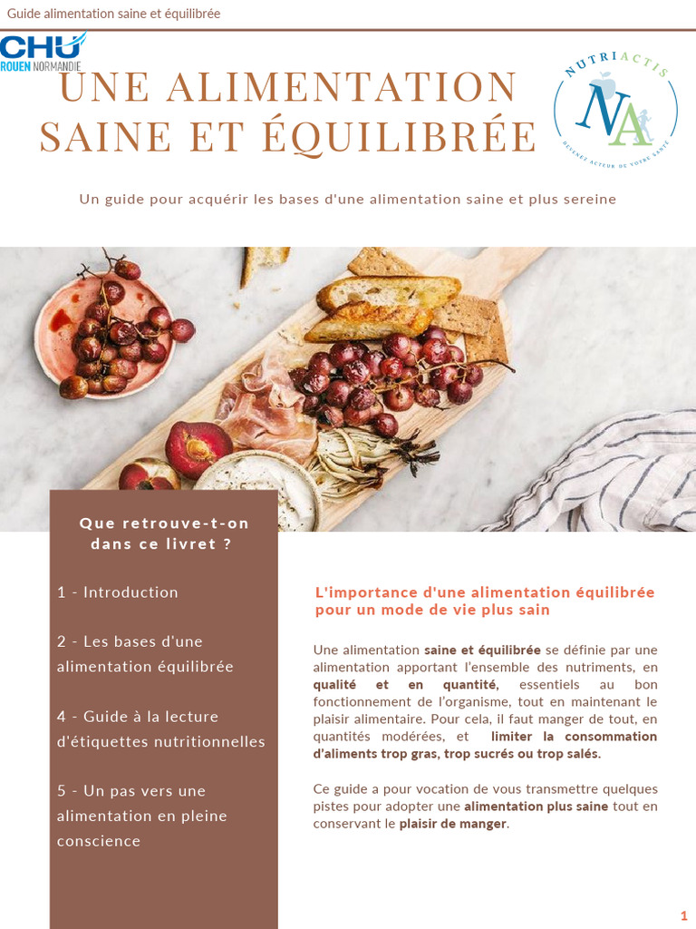 Guide pour une alimentation équilibrée | PDF | Manger | Légumes