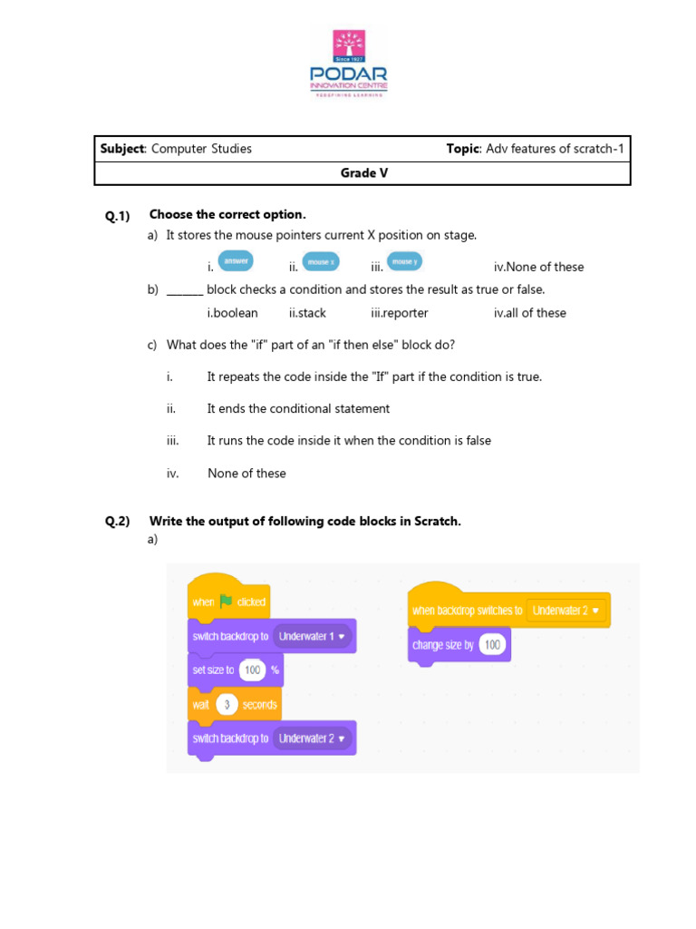 Practice Sheet - V - Computer Studies | PDF