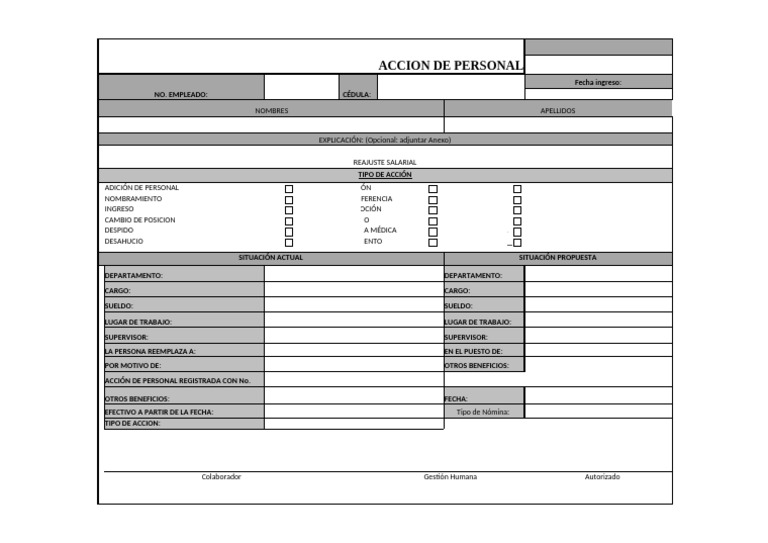 Accion de Personal - Varias | PDF