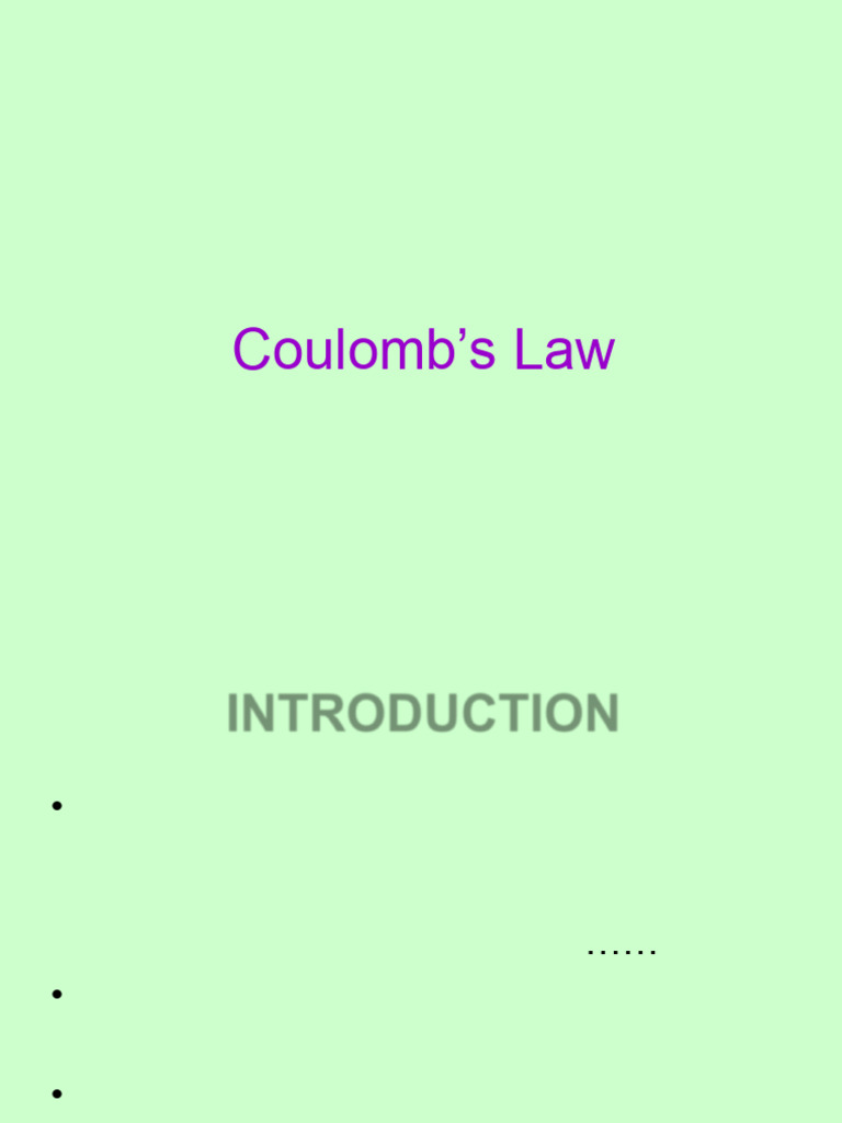 3 Coulombs Law Real Lecture | PDF | Electric Charge | Electron