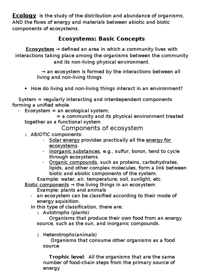 Ecosystem (Basic Concepts) | PDF