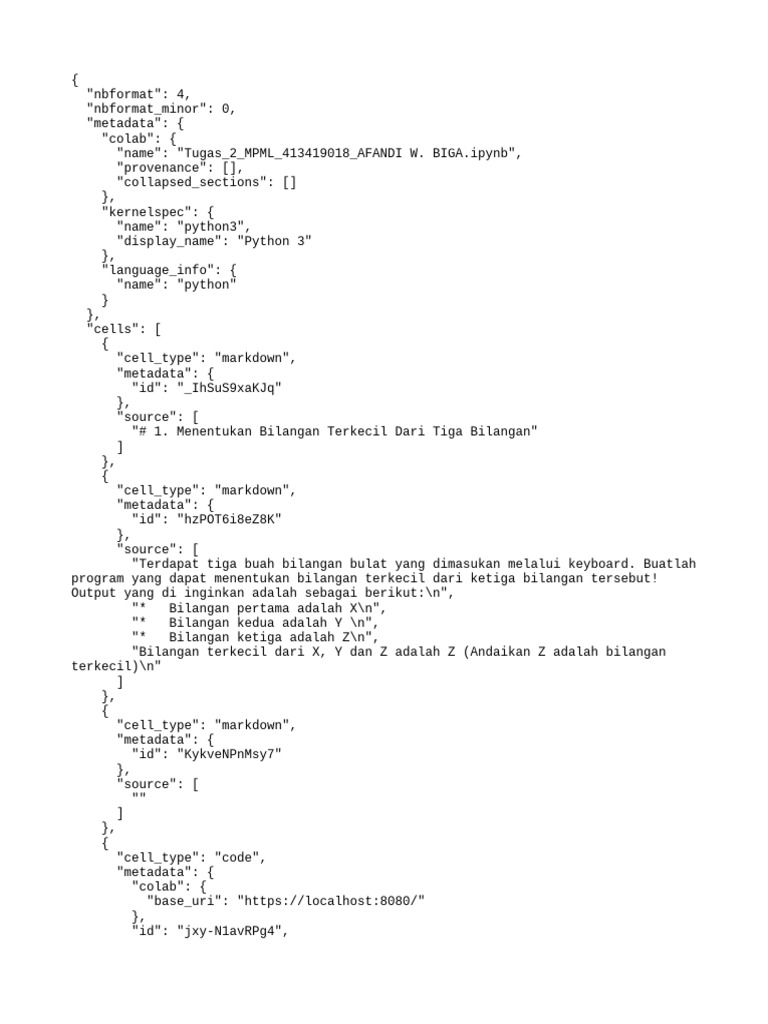 Tugas 2 MPML 413419018 AFANDI W BIGA - Ipynb | PDF