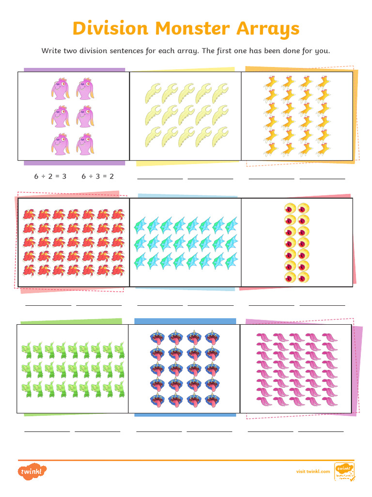 Division Monster Arrays Activity | PDF