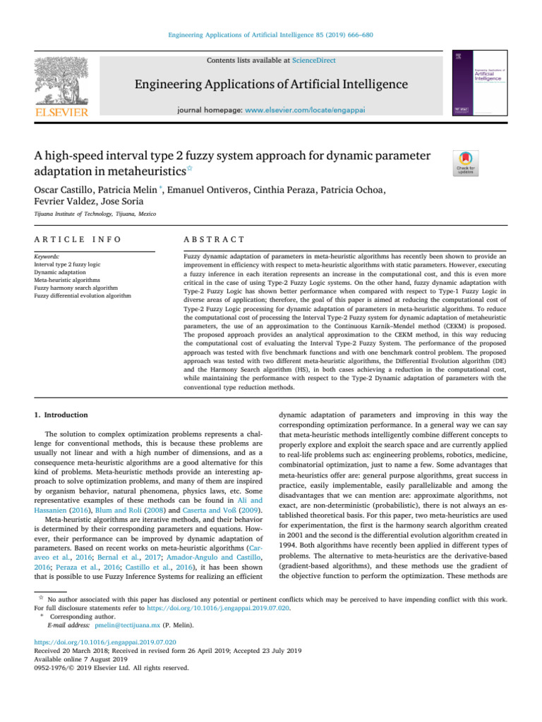 IT2FS parameter adaptation | PDF | Fuzzy Logic | Mathematical Optimization