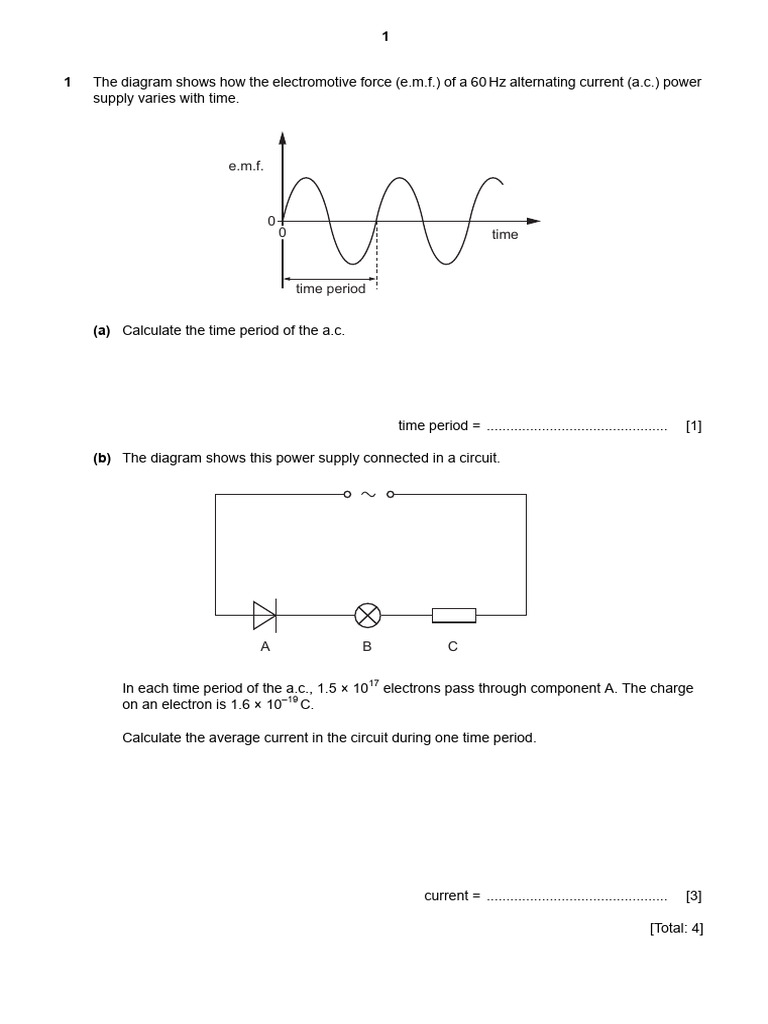 Electric Current - Homework | PDF