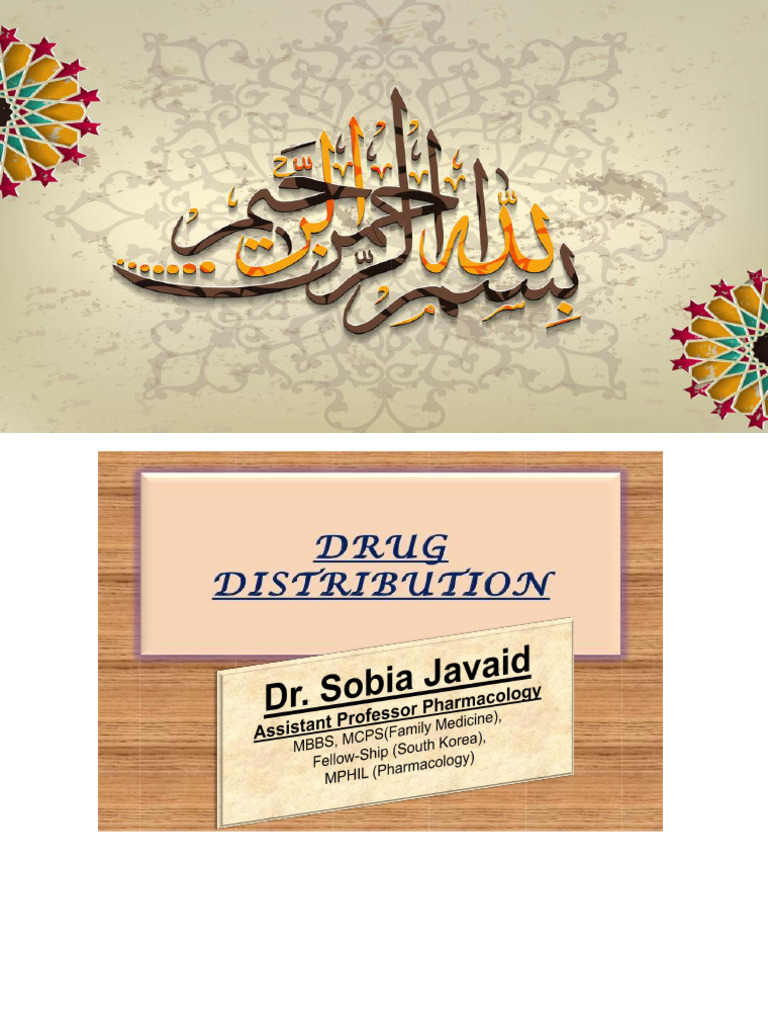 Pharma 02-Distribution of Drugs-Dr Sobia Javed DR Haseeba Talat | PDF ...