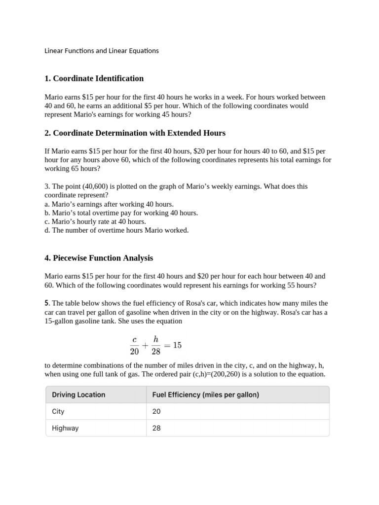 Linear Functions and Linear EquationsJan 22 | PDF