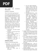 Types of Food and Beverage Outlets | PDF | Restaurants | Foodservice