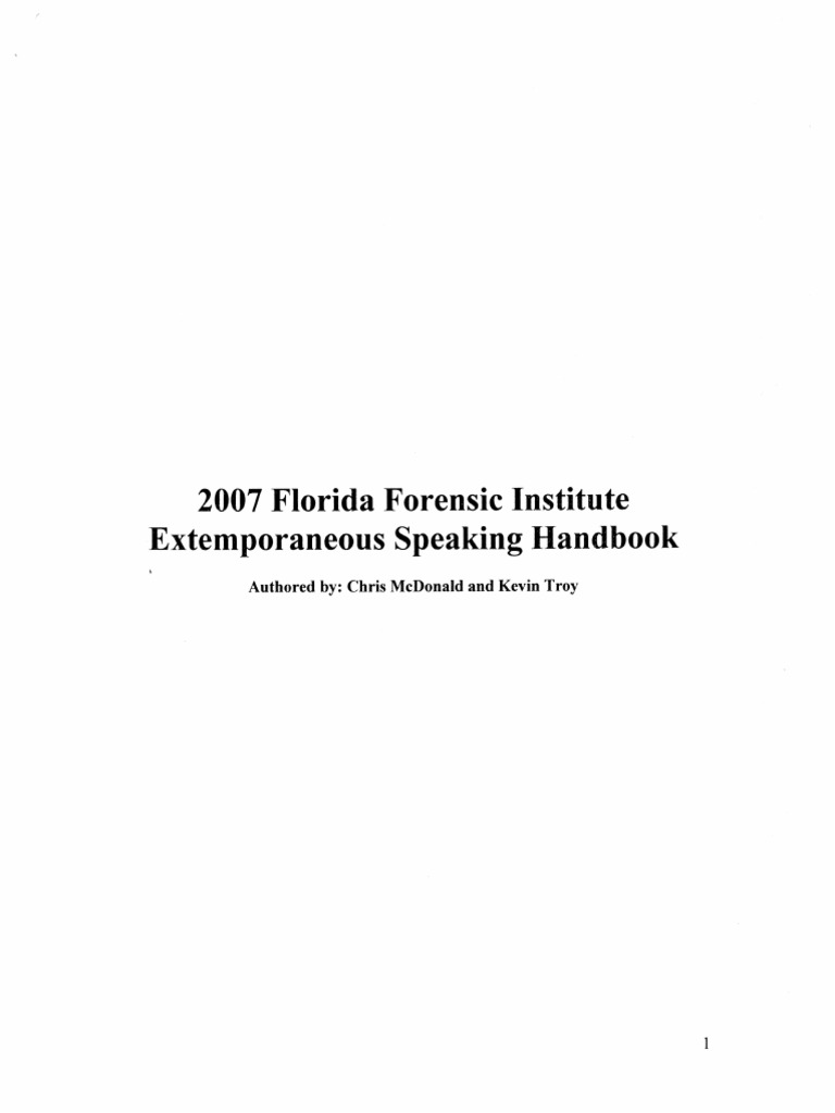 Florida Extemp Handbook | PDF