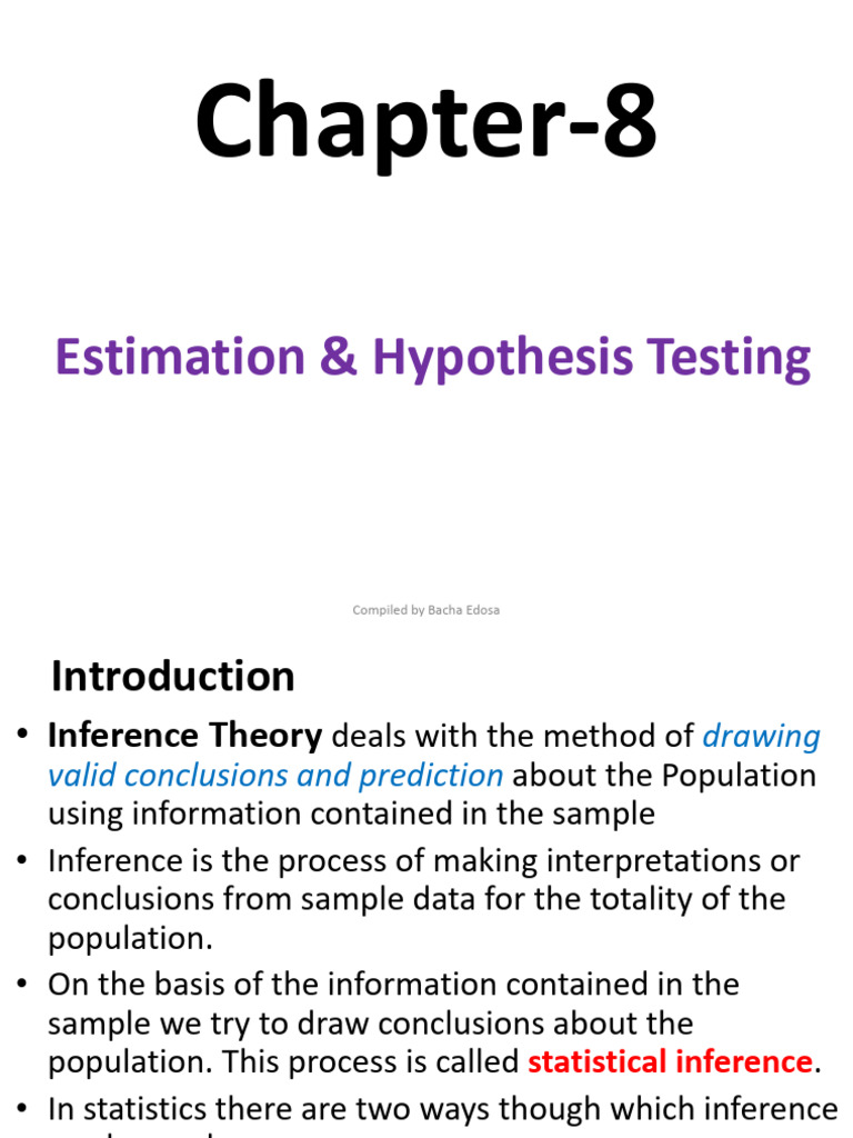 Chapter-8-Estimation & Hyp. ppt | PDF | Estimator | Estimation Theory