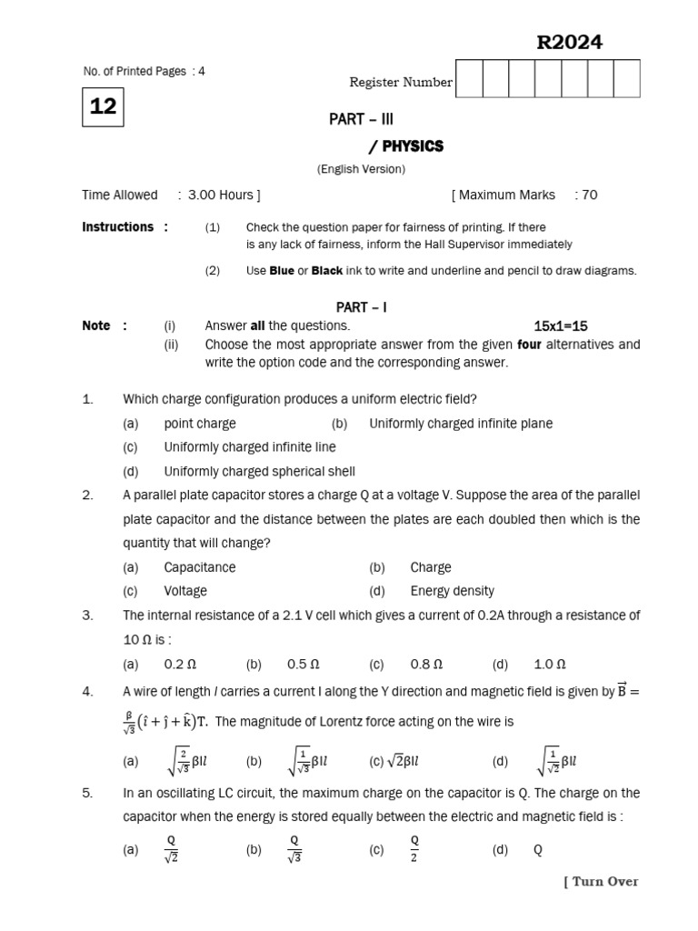 Physics Revision Exam Answer Key | PDF | Transformer | Inductor