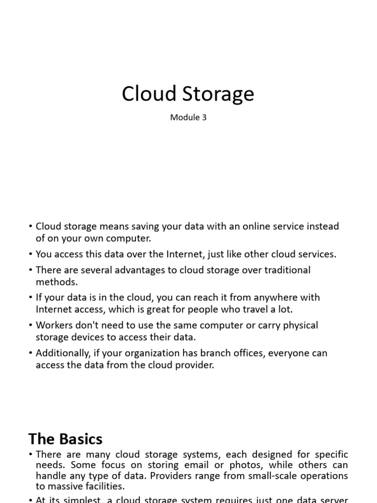 Cloud Storage Module 3 | PDF | Cloud Computing | World Wide Web