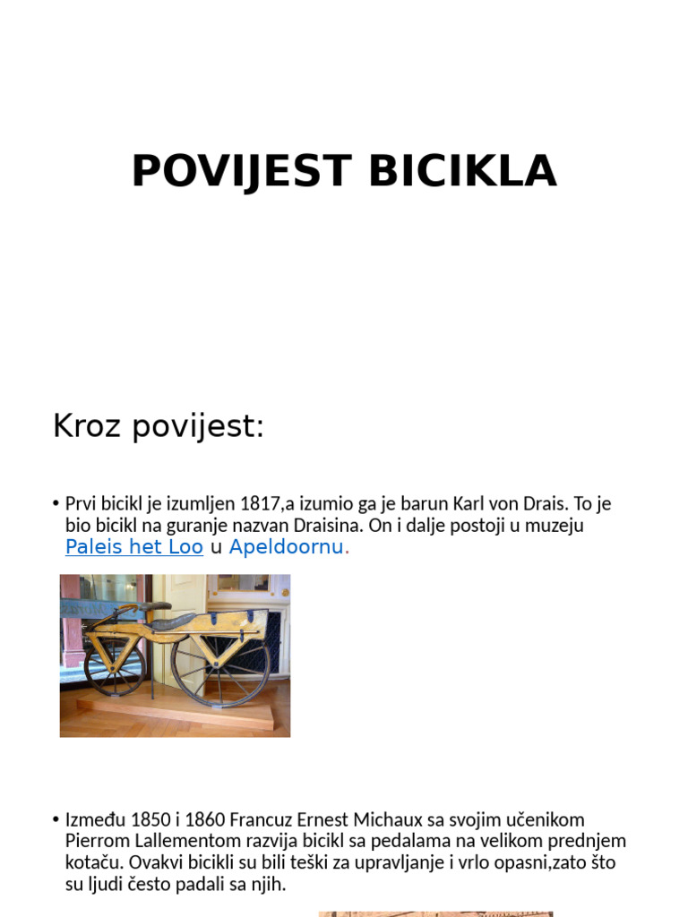 Prezentacija - Povijest Bicikla | PDF