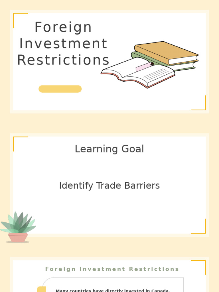 Foreign Investment Restrictions | PDF | Foreign Direct Investment ...