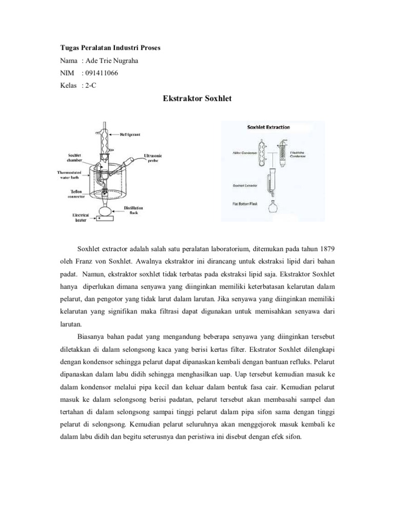 Ekstraktor Soxhlet | PDF