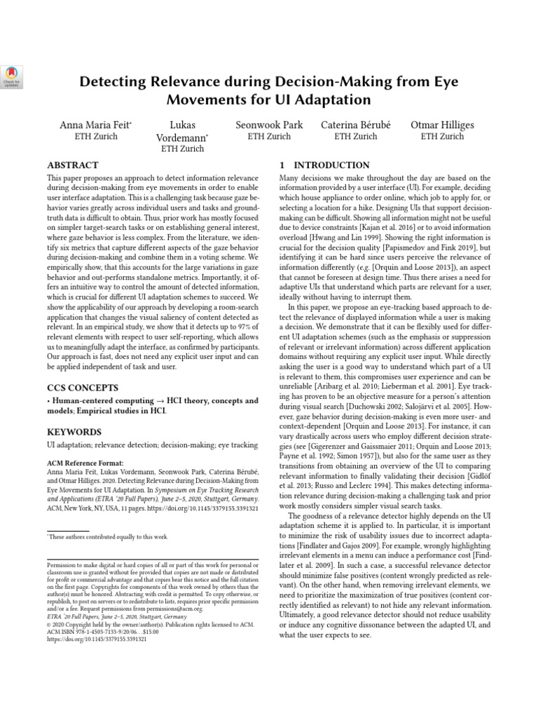 Detecting Relevance During Decision-Making From Eye Movements For UI ...